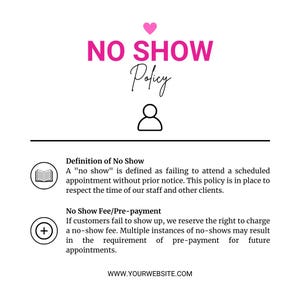 Booking Policy Template Canva for Lash Nail Tech Technician Hairstylist ...