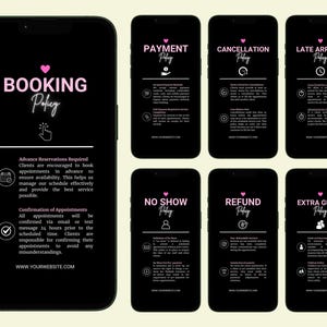 Booking Policy Template Canva for Lash Nail Tech Technician Hairstylist ...