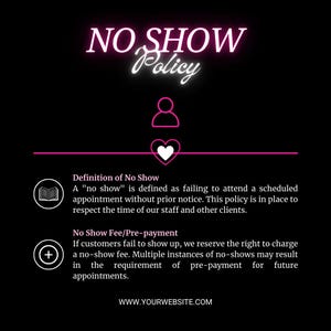 Booking Policy Template Canva for Lash Nail Tech Technician Hairstylist ...