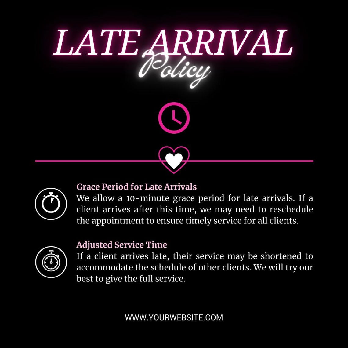 Booking Policy Template Canva for Lash Nail Tech Technician Hairstylist ...