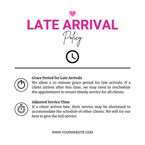 Booking Policy Template Canva for Lash Nail Tech Technician Hairstylist ...