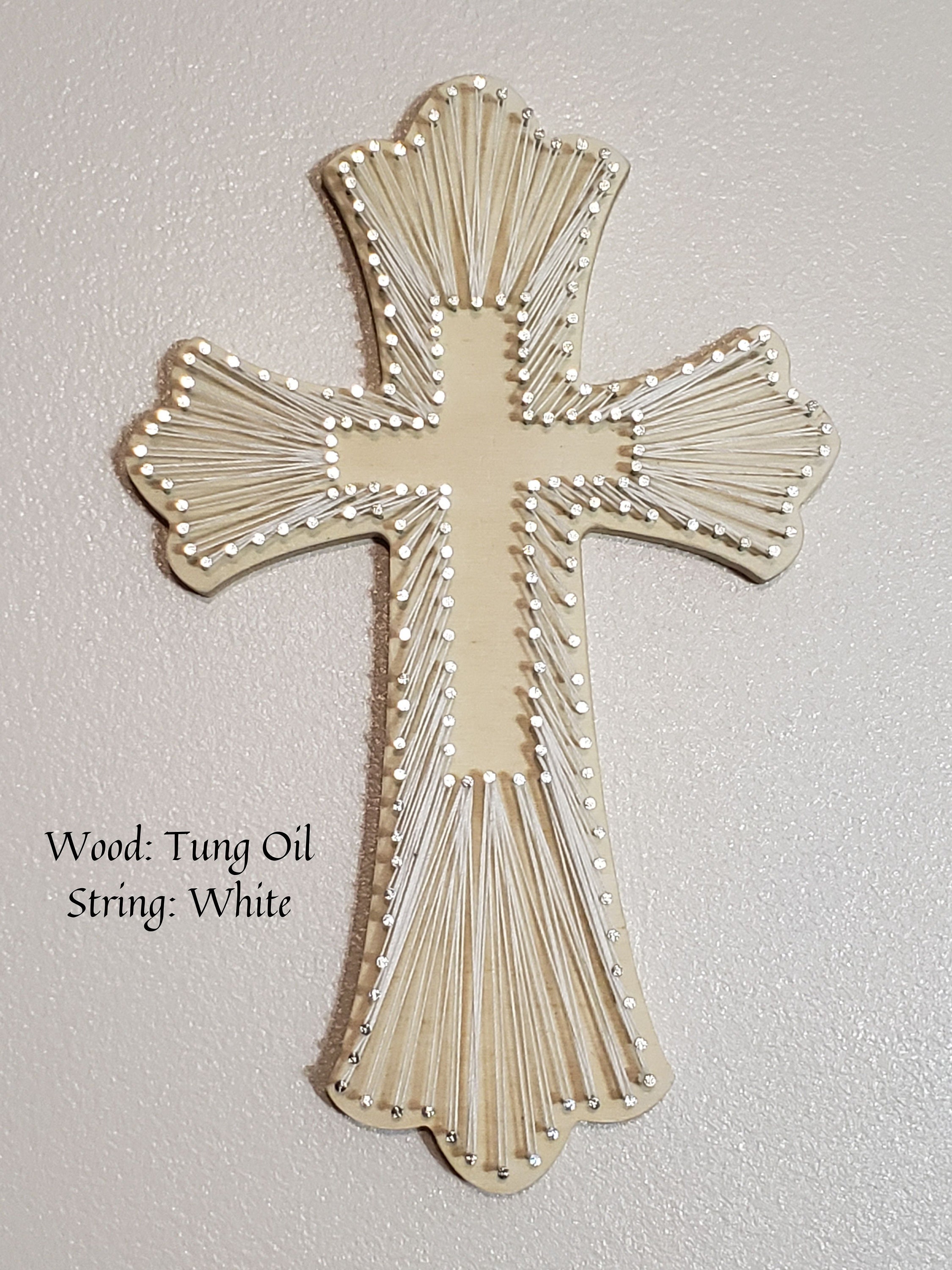 Cross String Art Cross Minimalist Wall Decor Customized Wall Hanging Wood Christian Cross ...