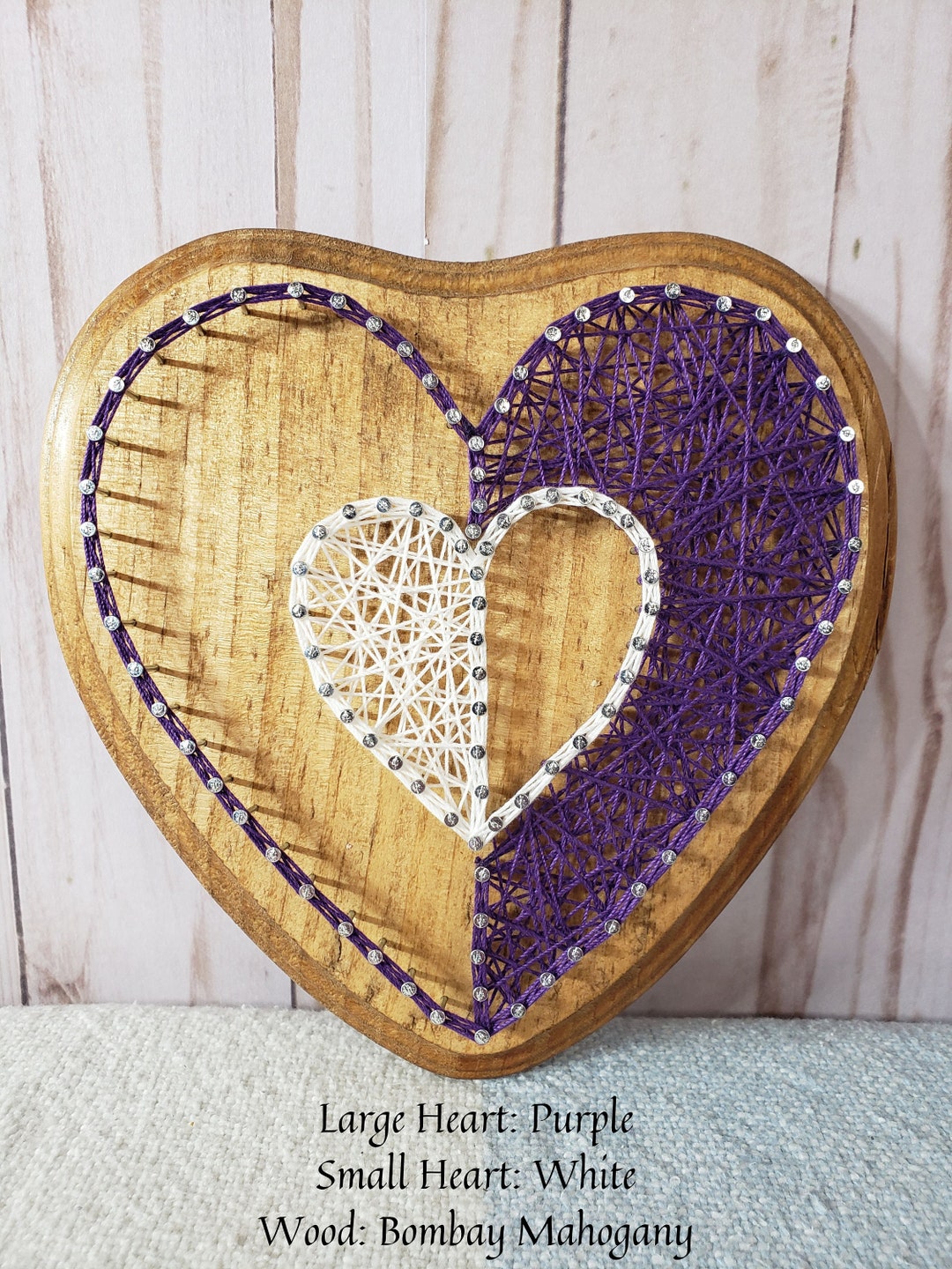 Custom Double Heart String Art: Romantic Wood Wall Decor - Etsy