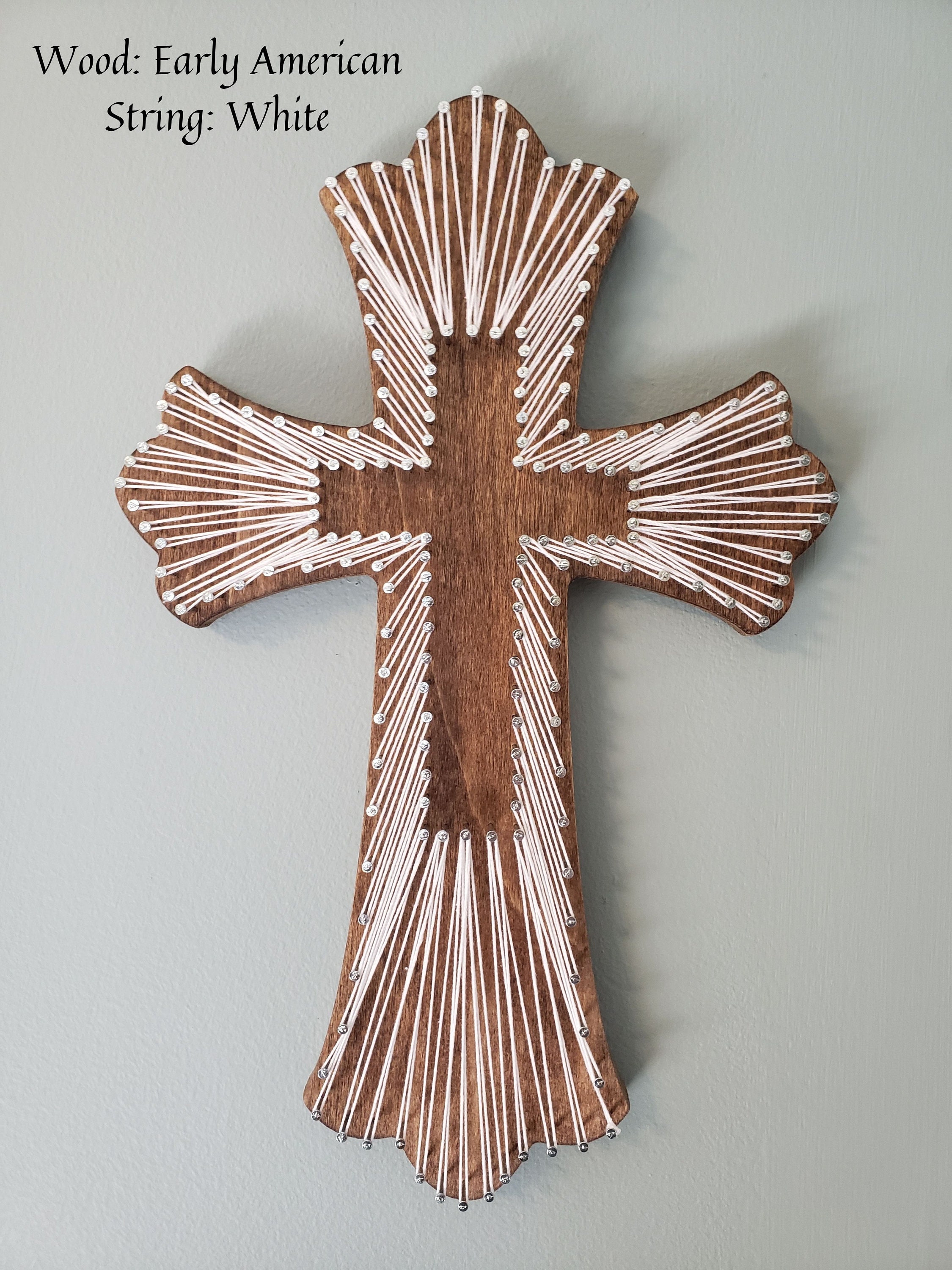 Cross String Art Cross Minimalist Wall Decor Customized Wall Hanging Wood Christian Cross ...