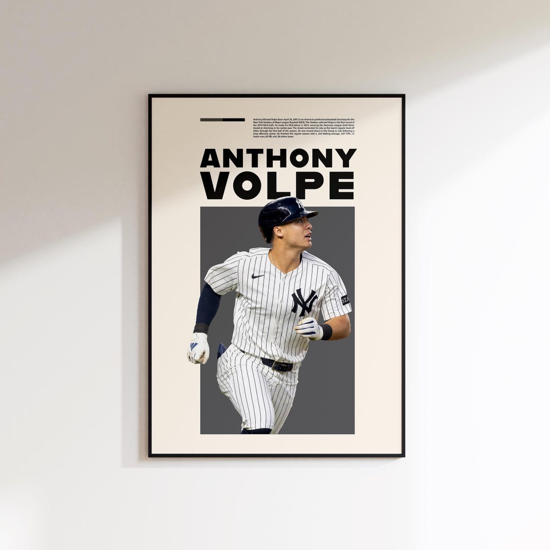 Anthony Volpe Poster, Baseball Minimal Poster, Anthony Volpe Print, New ...