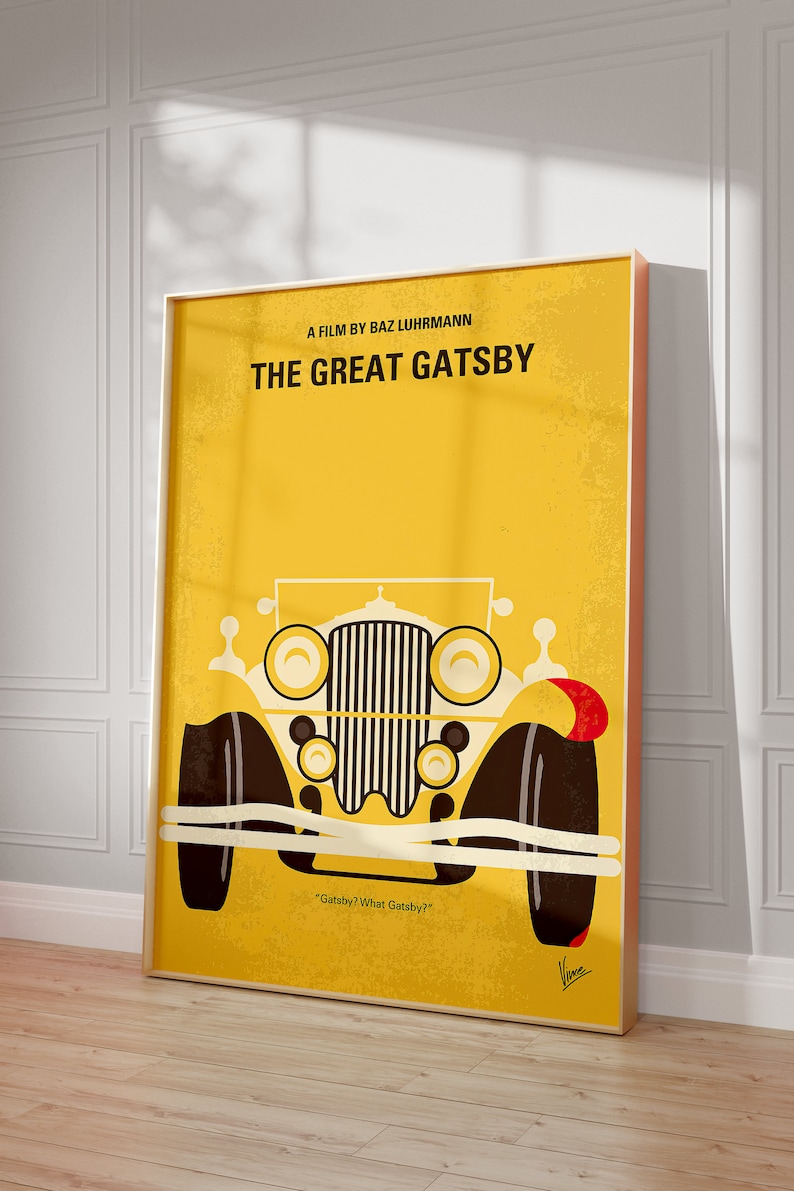The Great Gatsby Movie Poster, Retro Movie Poster, Minimal Movie Poster ...