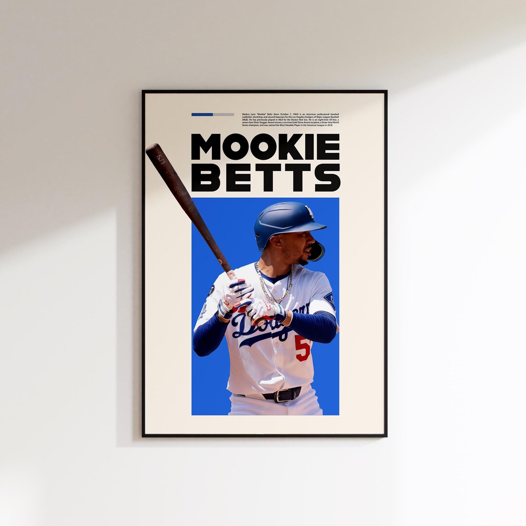 Mookie Betts Poster, Baseball Minimal Poster, Mookie Betts Print, Los ...