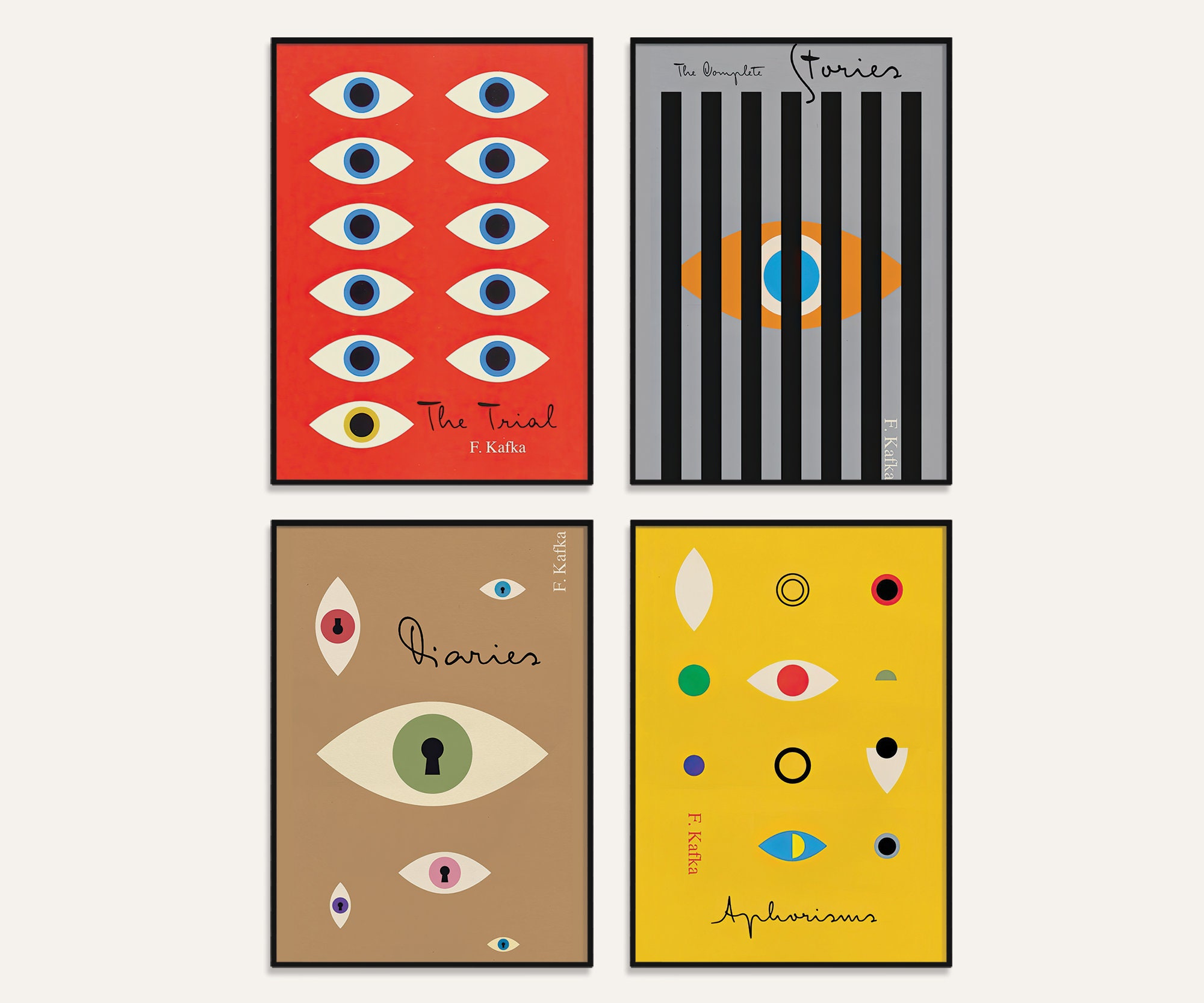 Franz Kafka Set Poster, Book Cover Set Wall Art, Book Lover ...