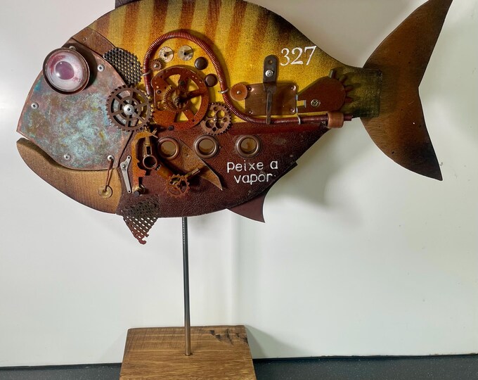 Handmade Fish Sculpture Bass Lure Fishing Decor Gift Angling Steampunk ...