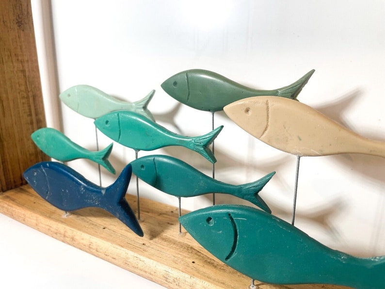 Handmade 3d Fish Shoal 36x24 Boxed Framed Resin Art Coastal Gift ...