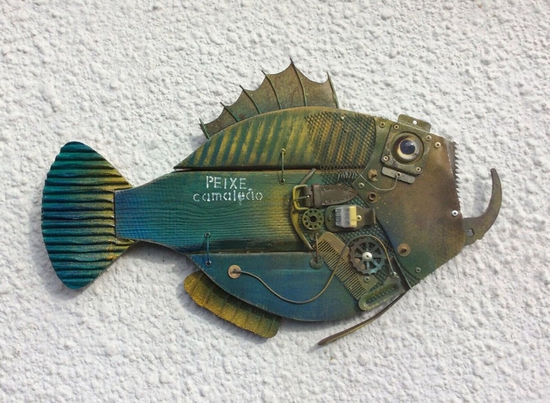 Handmade Fish Sculpture Bass Lure Fishing Decor Gift Angling Steampunk ...