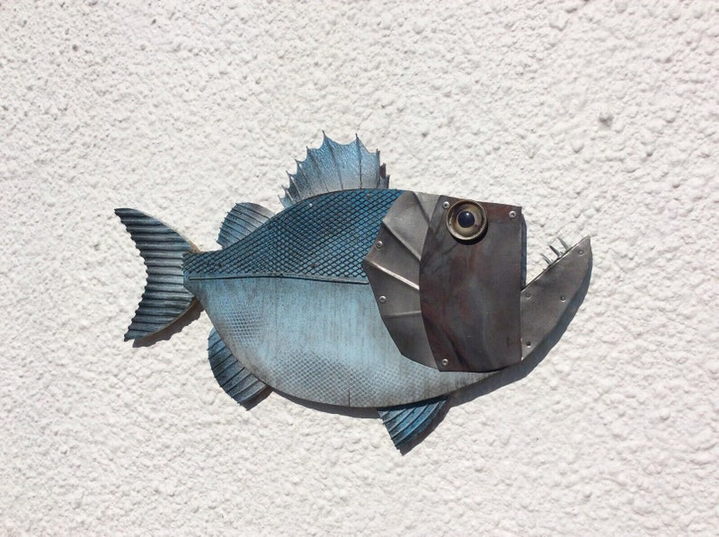 Handmade Fish Sculpture Bass Lure Fishing Decor Gift Angling Steampunk ...