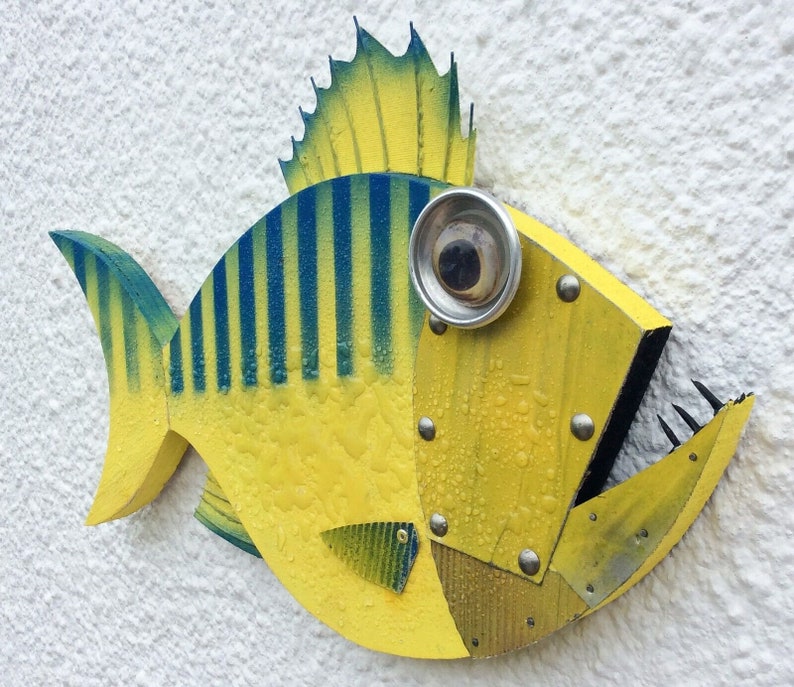 Handmade Fish Sculpture Bass Lure Fishing Decor Gift Angling Funky ...