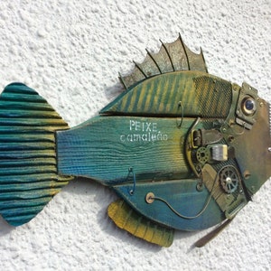 Handmade Fish Sculpture Bass Lure Fishing Decor Gift Angling Steampunk ...