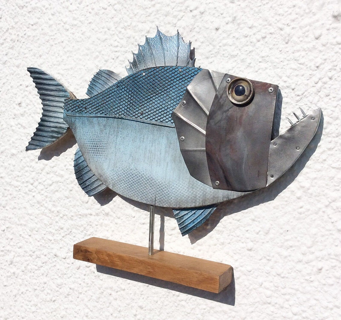 Handmade Fish Sculpture Bass Lure Fishing Decor Gift Angling Steampunk ...