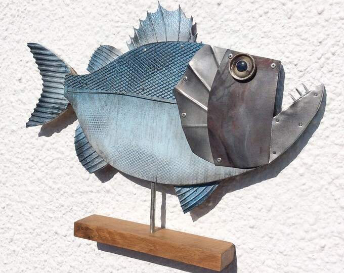 Handmade Fish Sculpture Bass Lure Fishing Decor Gift Angling Steampunk ...