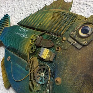 Handmade Fish Sculpture Bass Lure Fishing Decor Gift Angling Steampunk ...