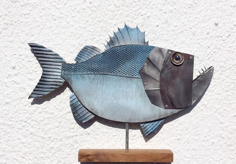 Handmade Fish Sculpture Bass Lure Fishing Decor Gift Angling Steampunk ...
