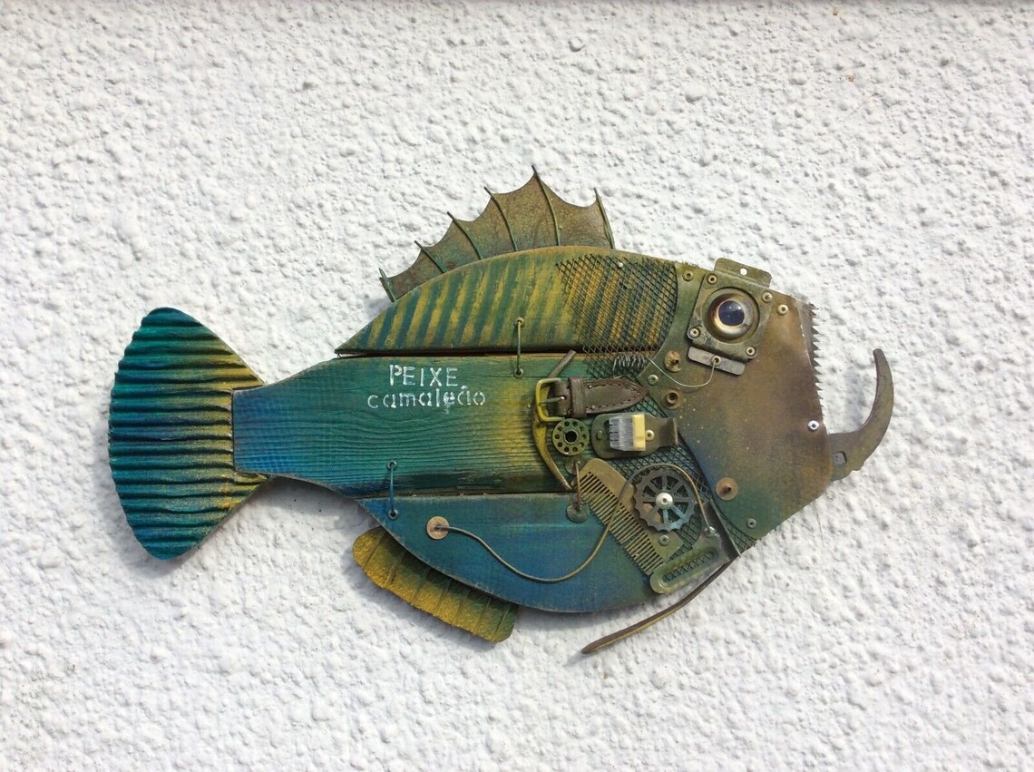 Handmade Fish Sculpture Bass Lure Fishing Decor Gift Angling Steampunk ...