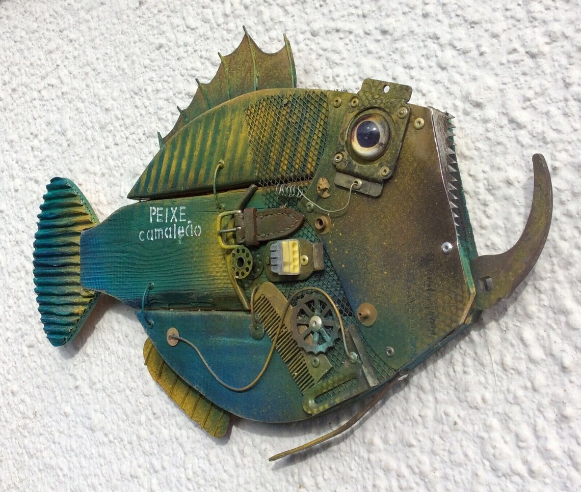 Handmade Fish Sculpture Bass Lure Fishing Decor Gift Angling Steampunk ...