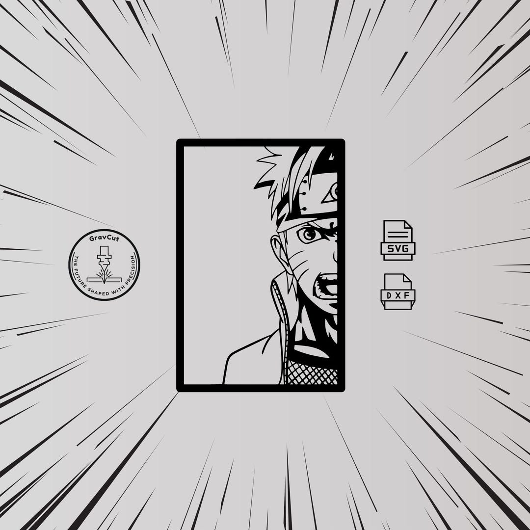 Naruto Shippuden Decor Vector File for Laser Cutting, Metal & Wood CNC ...