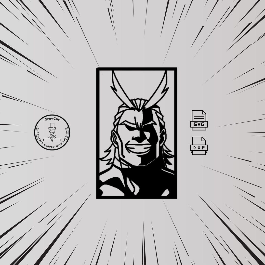 All Might Decor Vector File for Laser Cutting, Metal & Wood CNC Machine ...