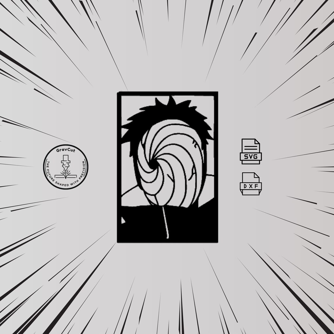 Toby Obito Akatsuki Decor Vector File for Laser Cutting, Metal & Wood ...