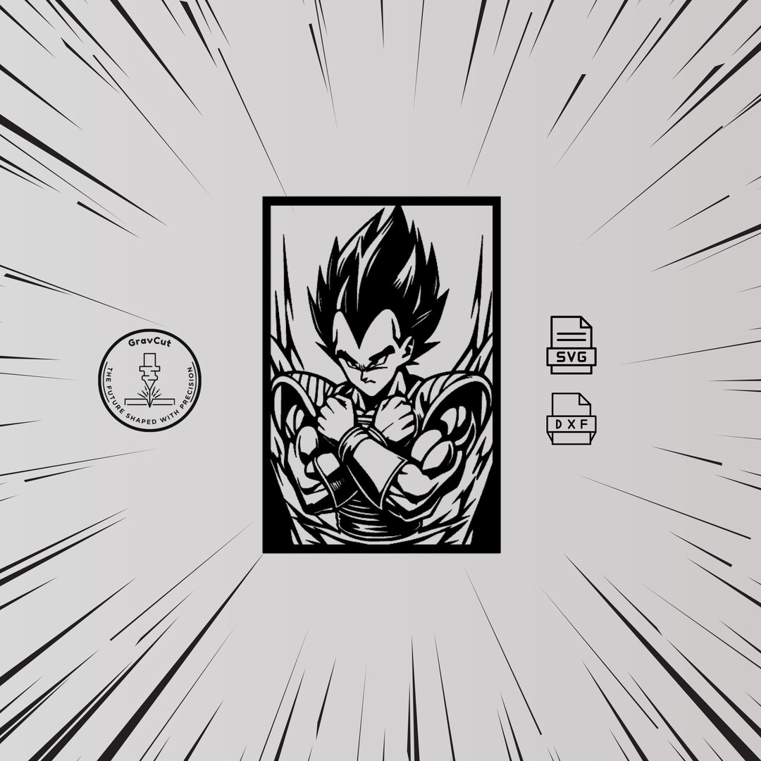 Vegeta Decor Vector File for Laser Cutting, Metal & Wood CNC Machine ...