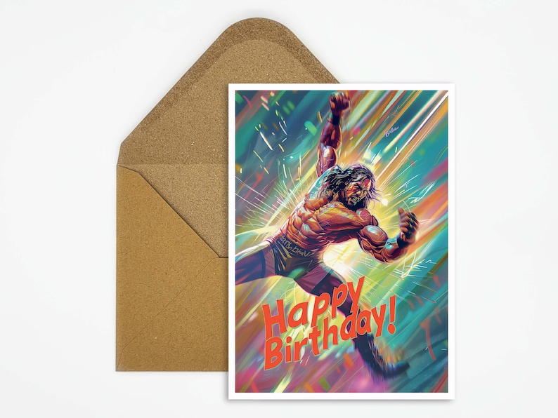Wrestling Birthday Card, Happy Birthday Wrestling Birthday Card, Gift ...