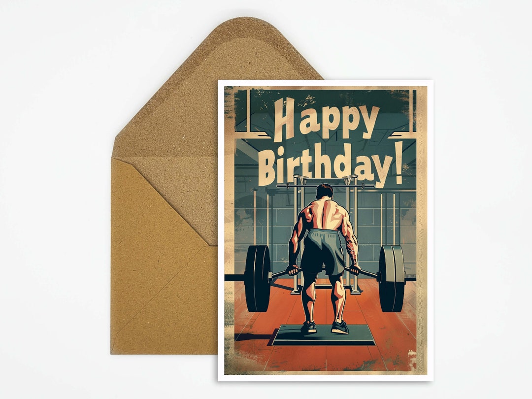 Weightlifting Birthday Card, Happy Birthday Weightlifting Birthday Card ...