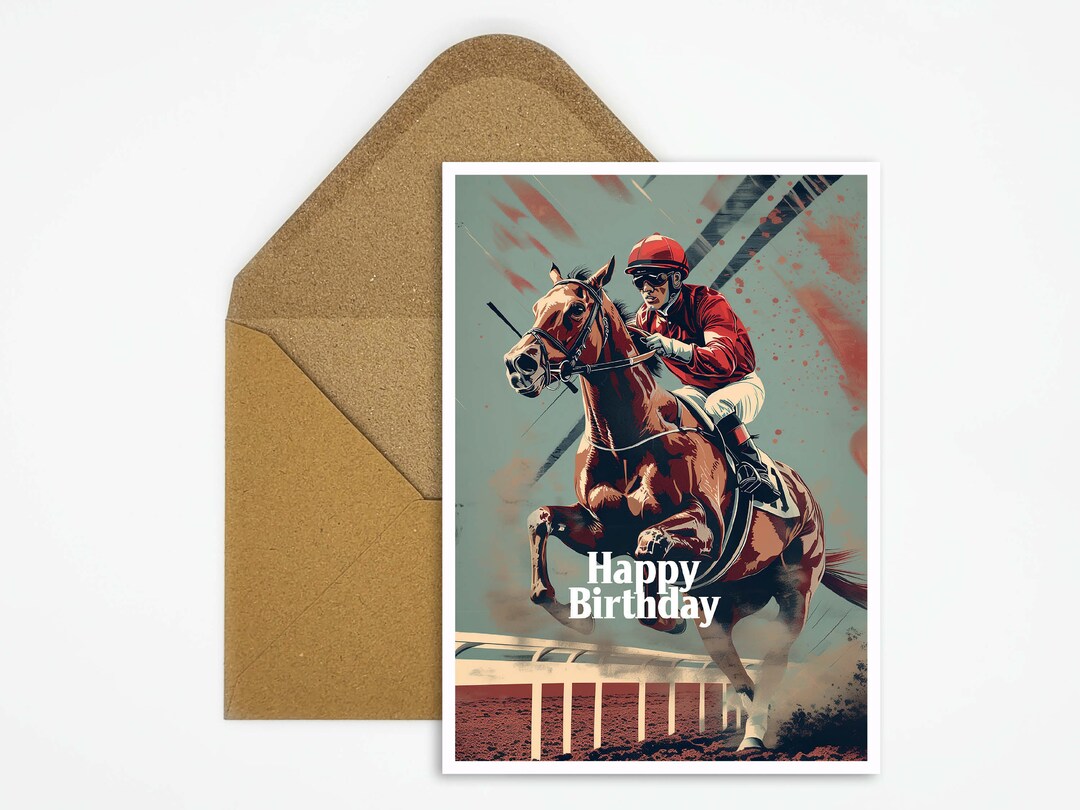 Birthday Card Riding, Happy Birthday Card Riding, Postcard With Horse ...