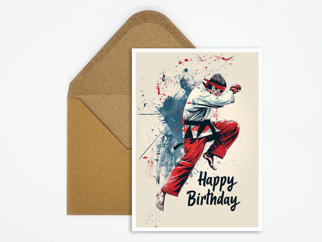 Birthday Card Karate, Happy Birthday Karate, Gift, Postcard Sport, Gift ...