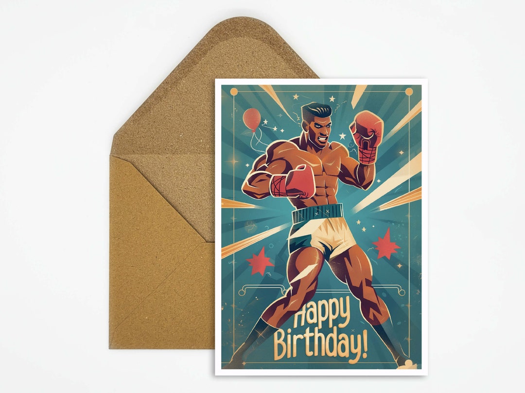 Boxing Birthday Card, Happy Birthday Boxing Birthday Card, Gift Card ...