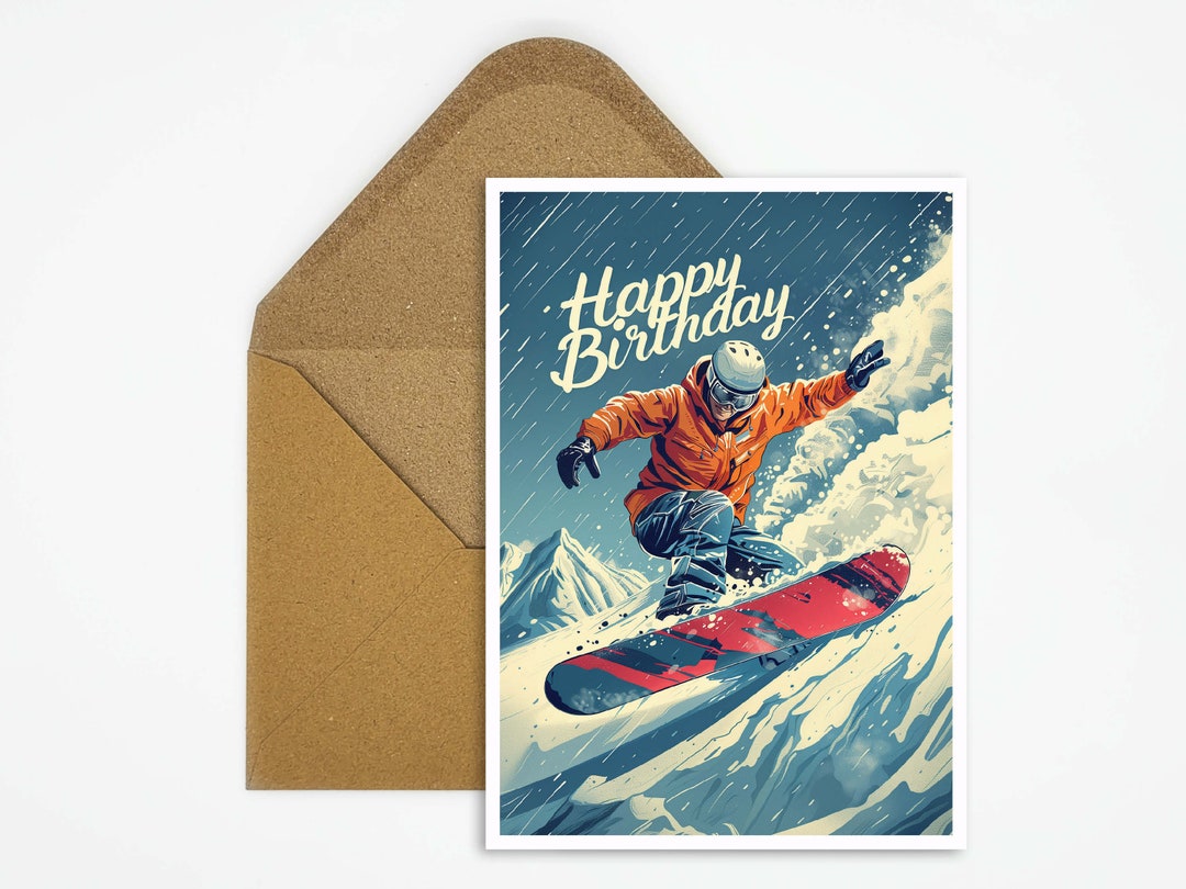 Birthday Card Snowboarding, Happy Birthday Card Snowboarding ...