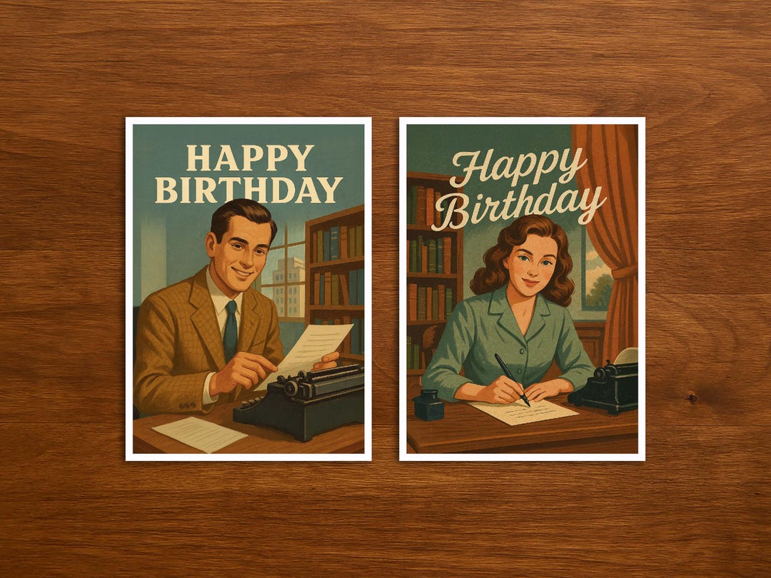 Happy Birthday Card for the Profession Copywriter, Retro Birthday Card ...