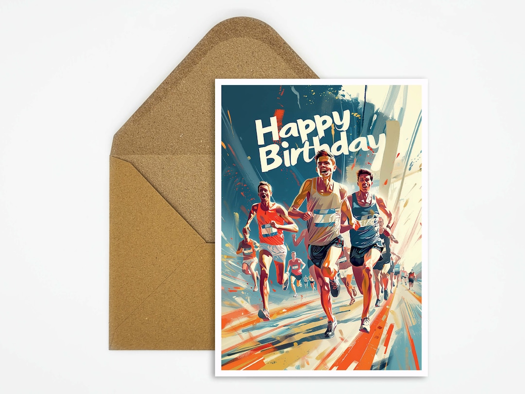 Birthday Card for Runners, Happy Birthday Card for Runners, Running ...