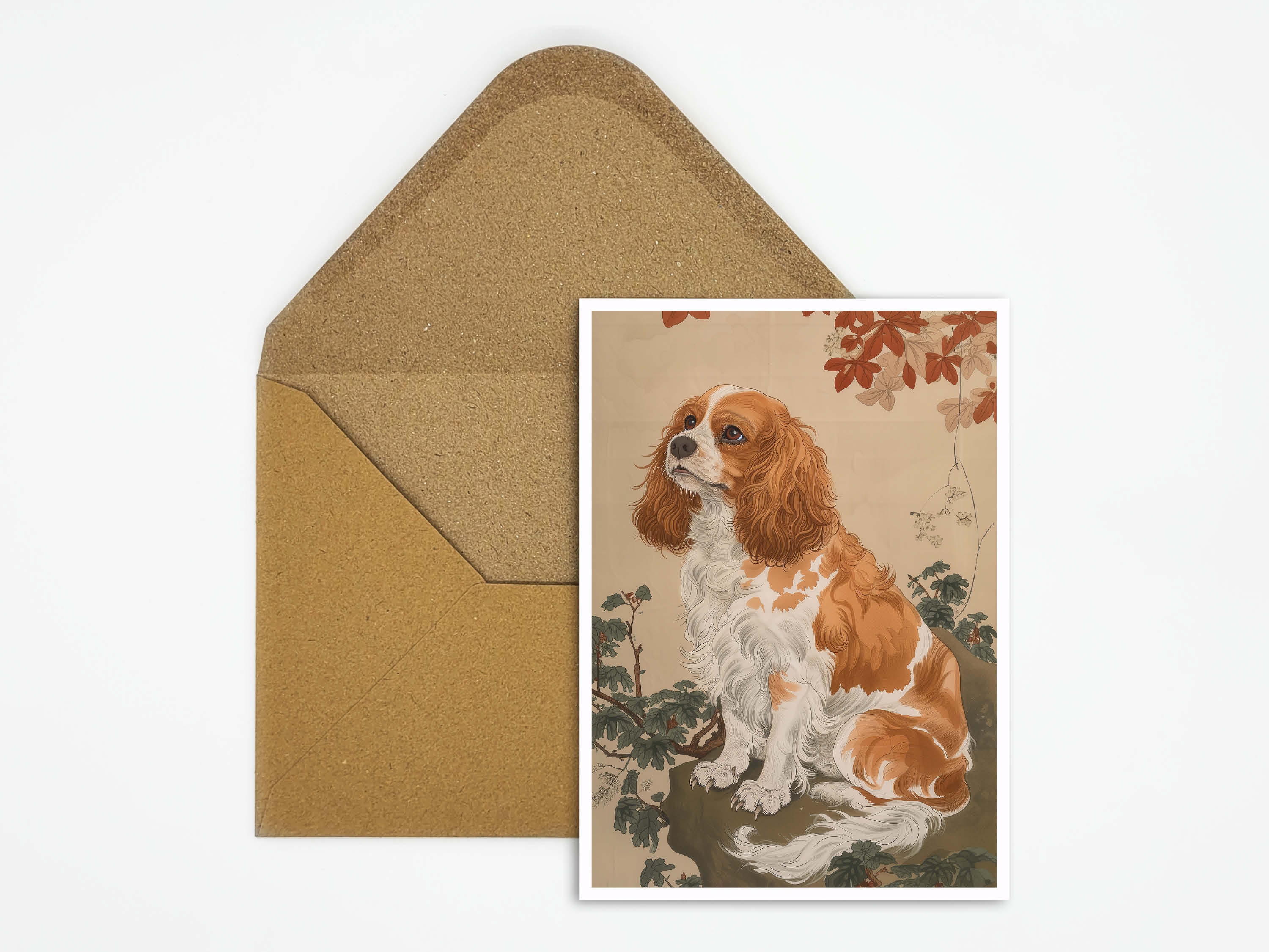 Cocker Spaniel Postcard, Dog Card, Animal Postcard, Dog in Hokusai ...