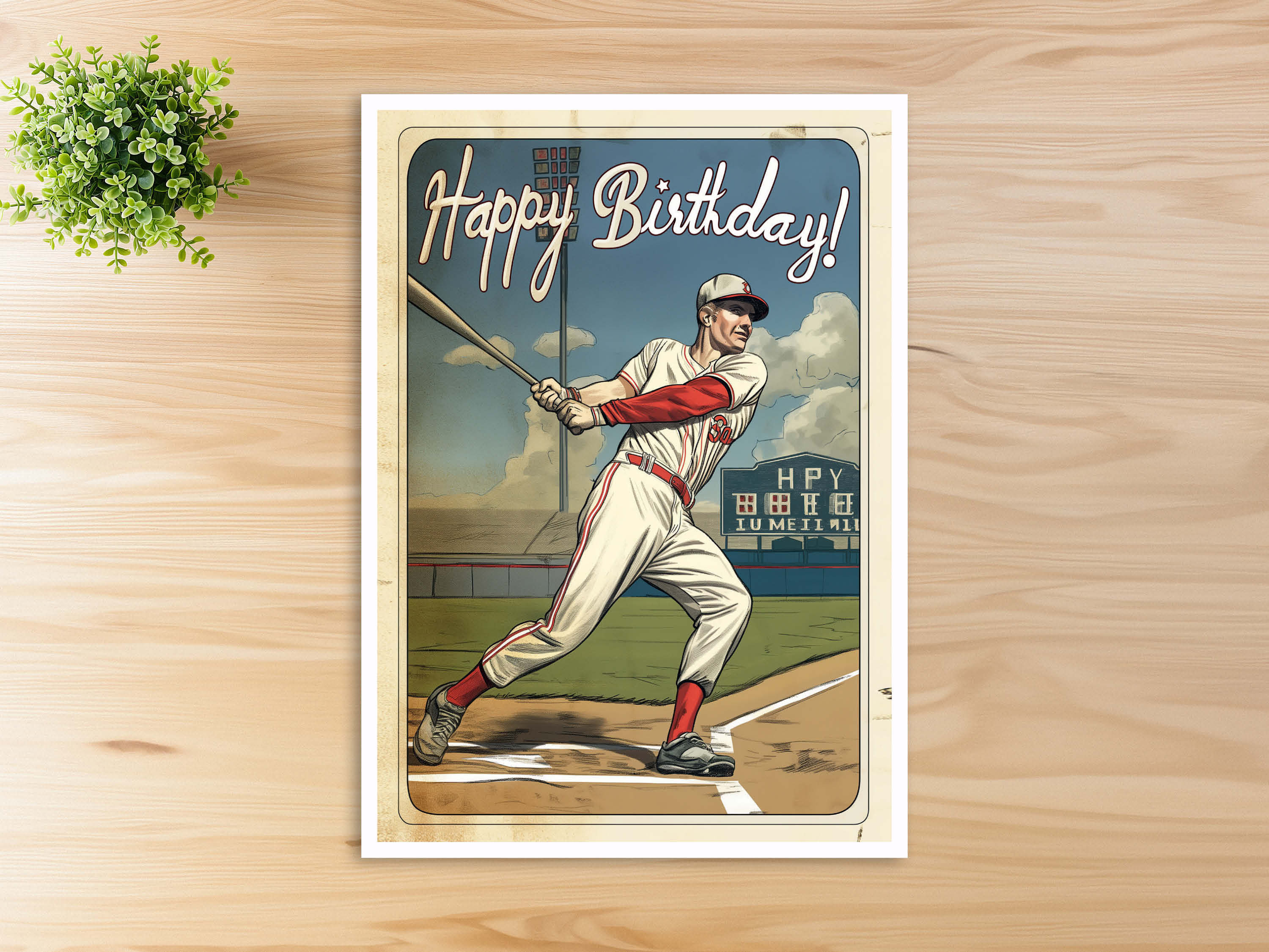 Baseball Birthday Card, Happy Birthday Baseball Birthday Card, Gift ...