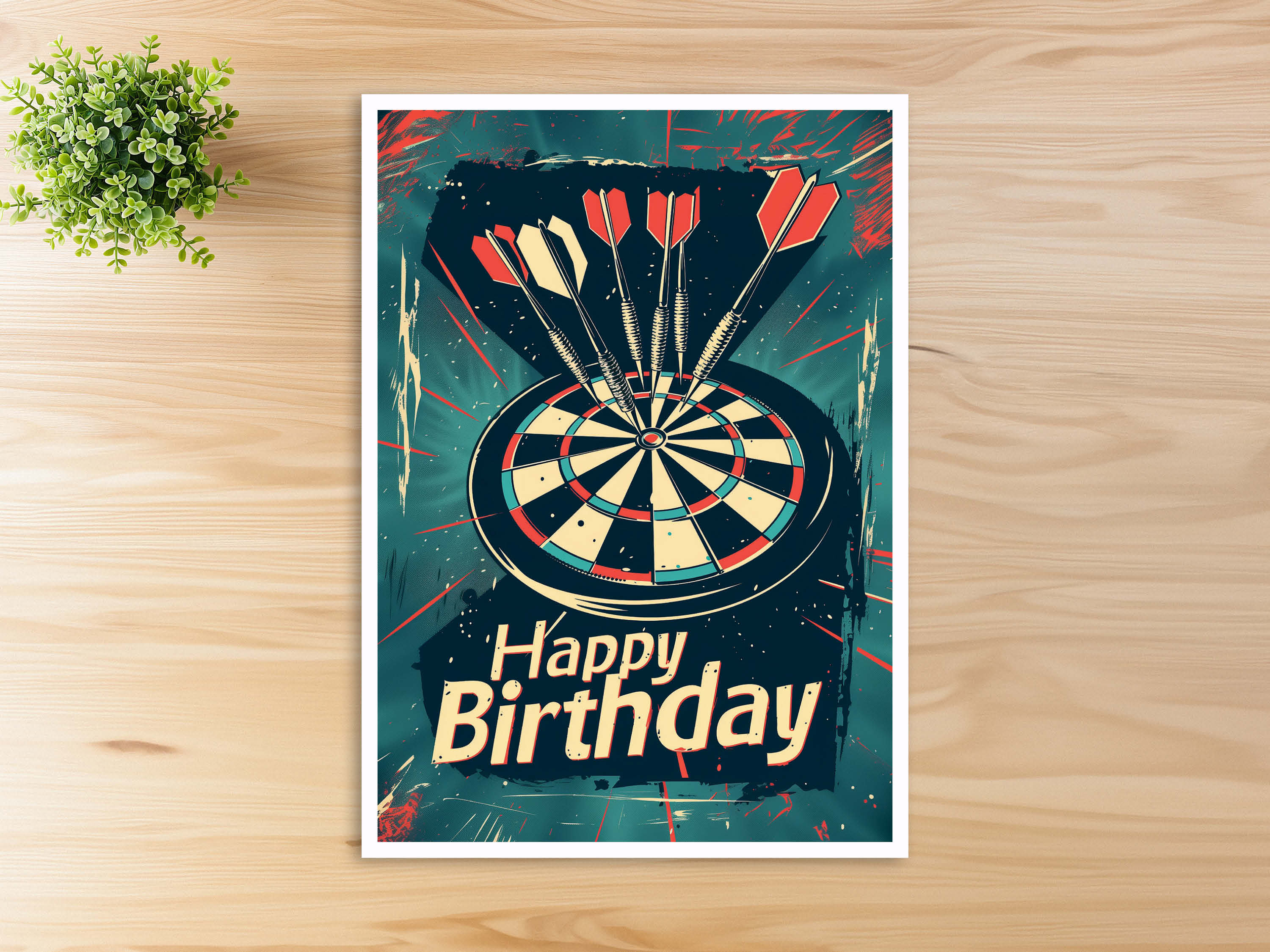 Birthday Card Dart, Happy Birthday Card Dart, Dartsport Card for ...