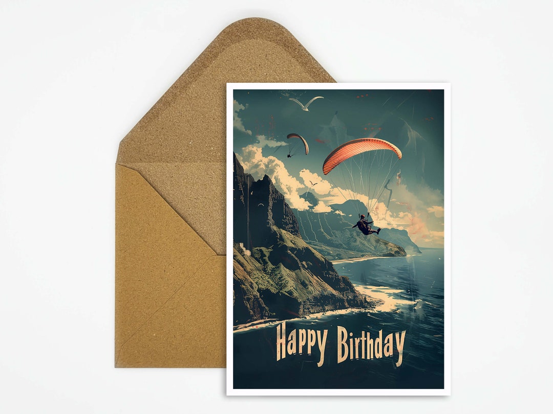 Birthday Card Paragliding, Happy Birthday Card Paragliding, Paragliding ...