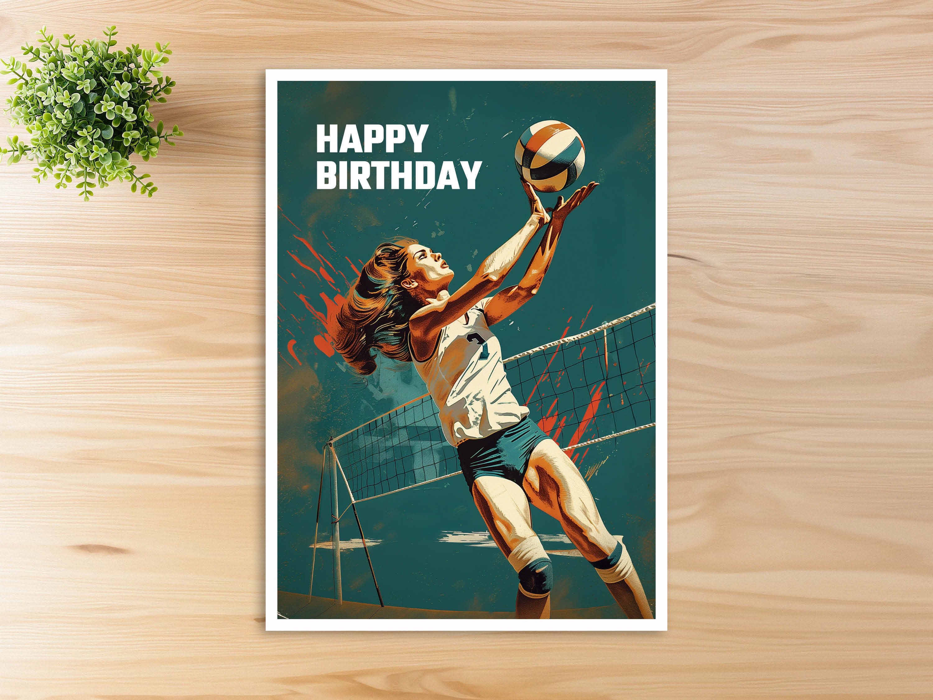 Birthday Card Volleyball Women, Happy Birthday Card Volleyball ...