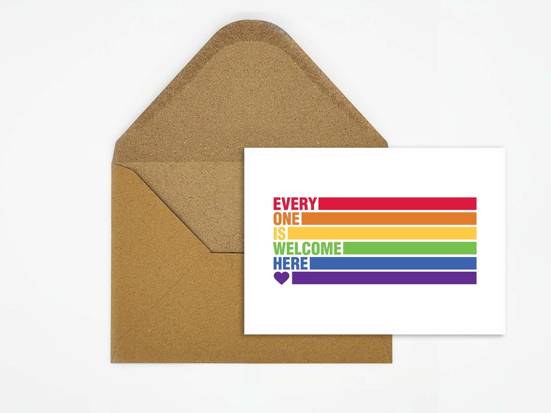 LGBTQ Postkarte, LGBTQ Pride Karte mit Slogan, Diversität und Toleranz ...