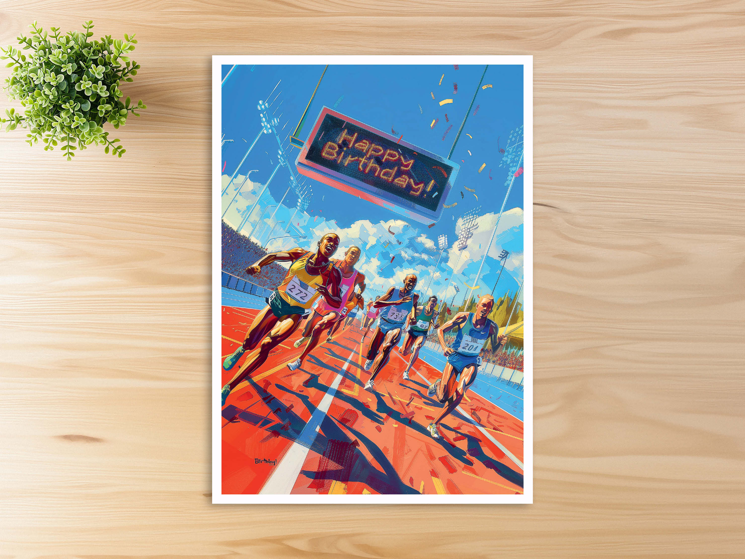 Running Birthday Card, Happy Birthday Running Birthday Card, Gift Card ...