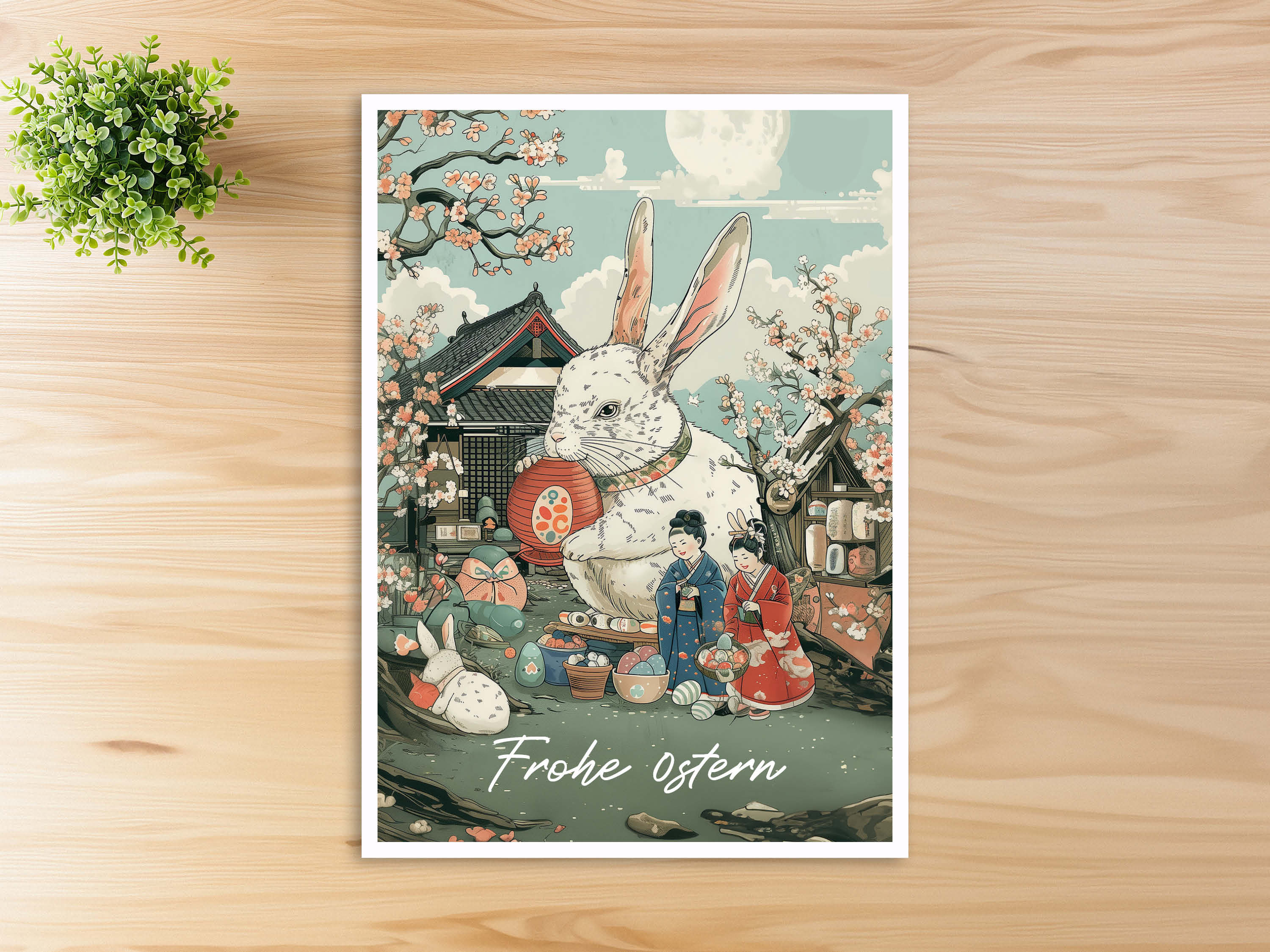 Easter Postcard, Happy Easter Card, Easter Bunny Illustration, Card ...