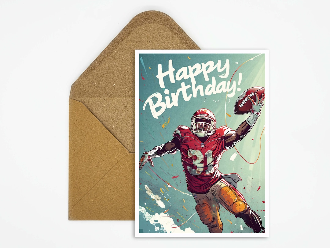 American Football Birthday Card, Happy Birthday American Football, Gift, Postcard Sport, Gift ...
