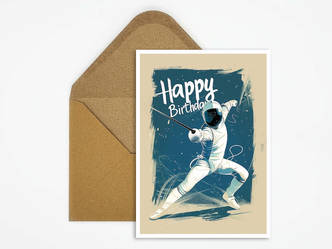 Birthday Card Fencing, Happy Birthday Fencing, Gift Postcard, Sports ...