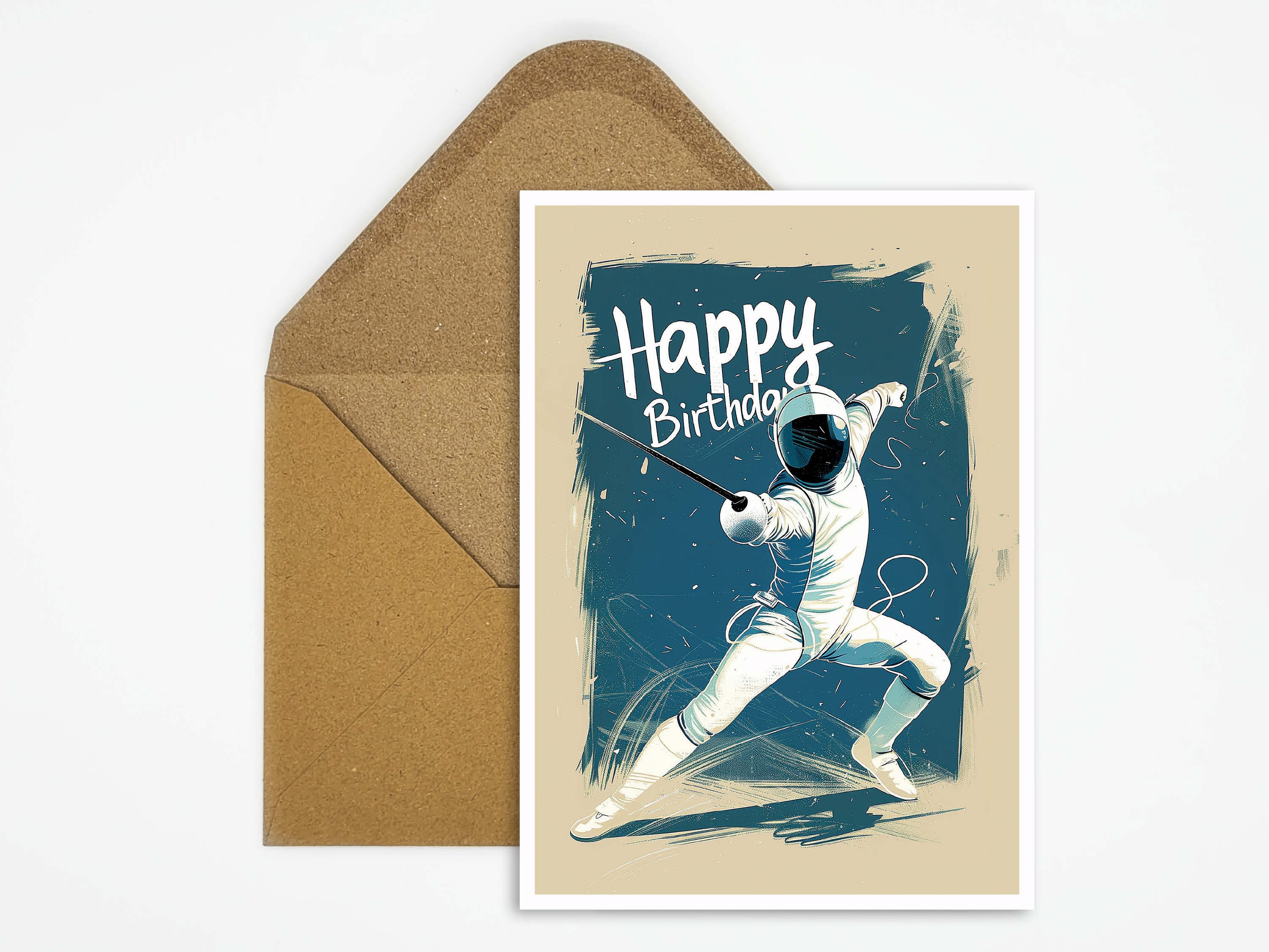 Birthday Card Fencing, Happy Birthday Fencing, Gift Postcard, Sports ...