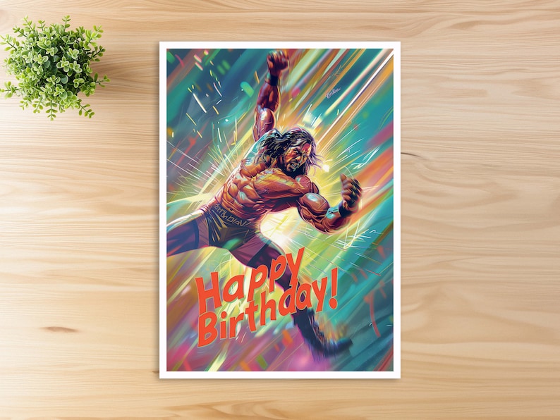 Wrestling Birthday Card, Happy Birthday Wrestling Birthday Card, Gift ...