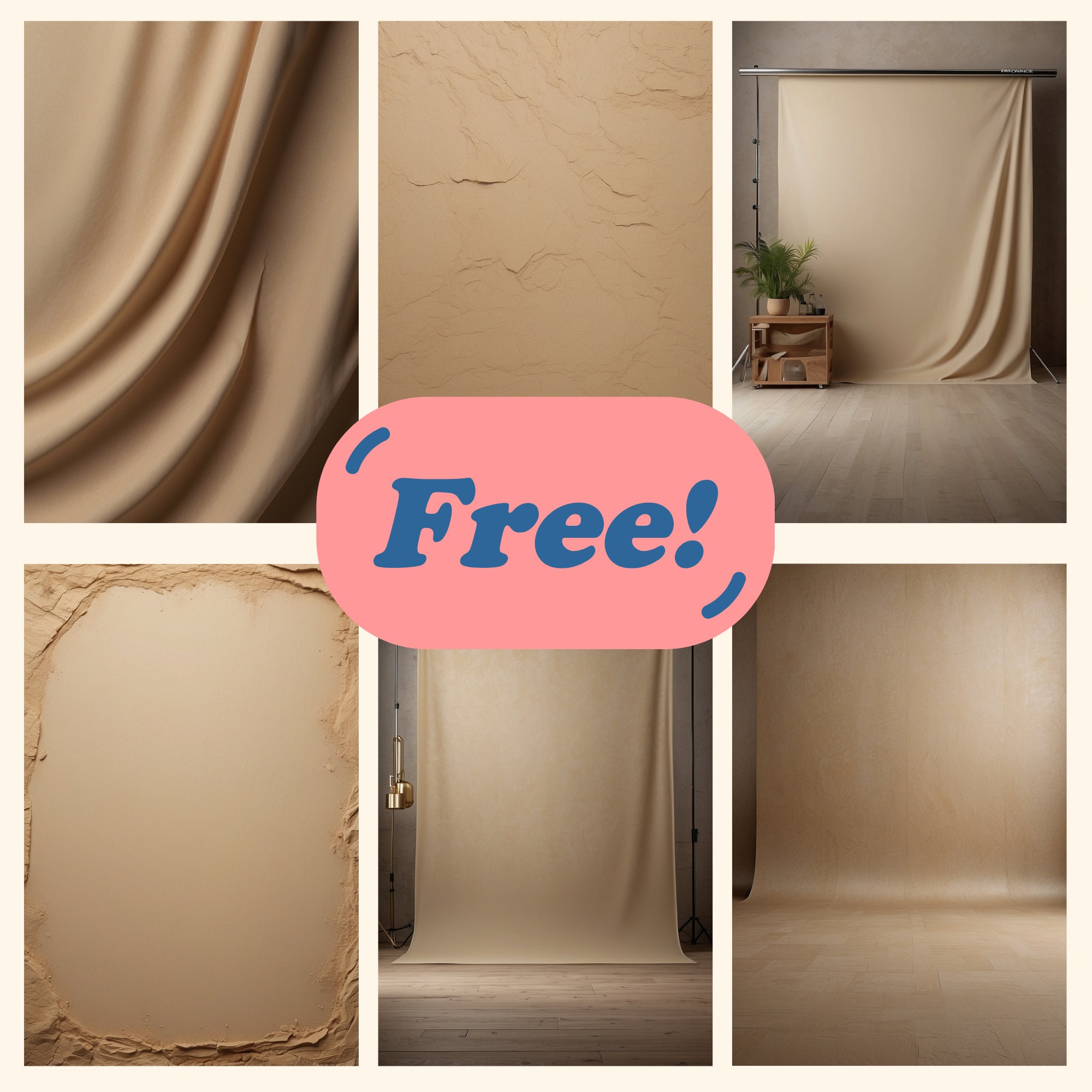20 Beige Backdrops With Soft Texture Digital Download, 7600 X 5000 ...