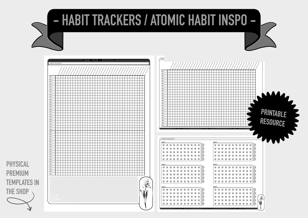 Habit Tracker/ Atomic Habits / Organization and Productivity / Study ...